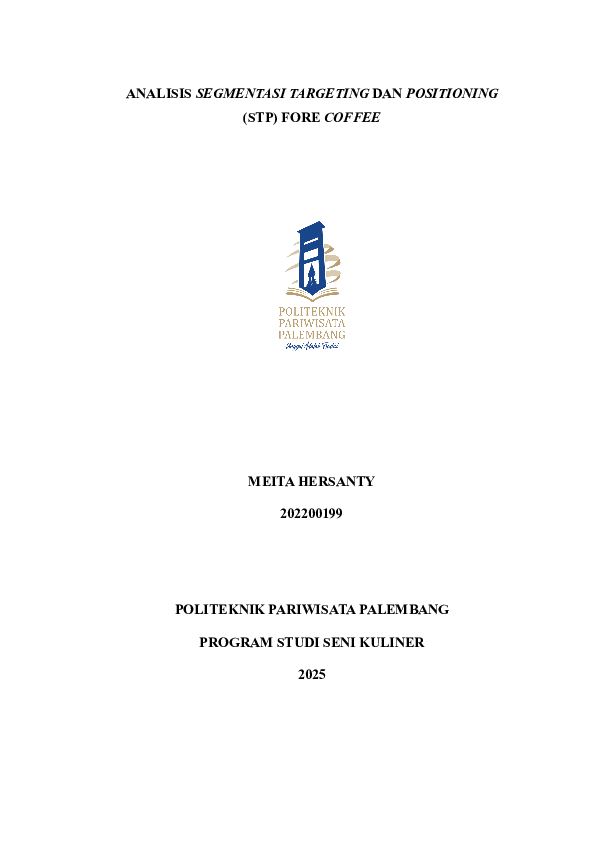 Pdf Analisis Segmentasi Targeting Dan Positioning
