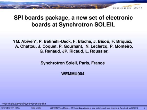 (PDF) SPI Boards Package, a New Set of Electronic Boards at Synchrotron ...