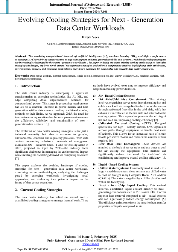 (PDF) Evolving Cooling Strategies for Next -Generation Data Center ...