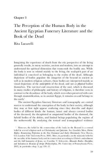 (PDF) The Perception of the Human Body in the Ancient Egyptian Funerary ...
