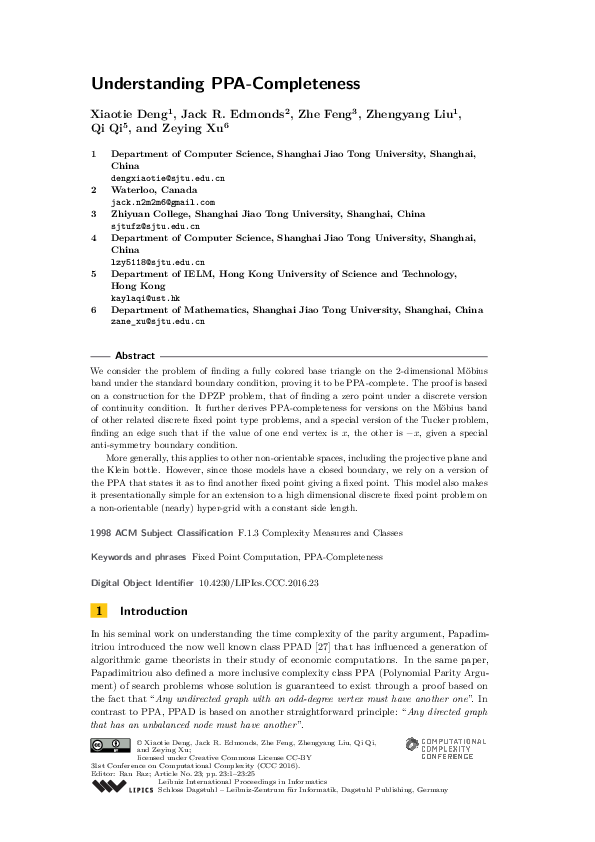 (PDF) Understanding PPA-completeness