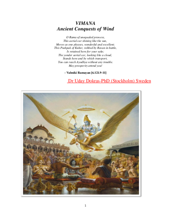 (PDF) VIMANA Ancient Conquests of Wind