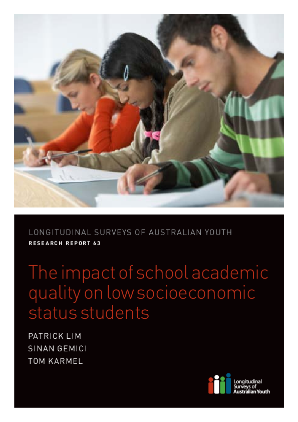 (PDF) The Impact of School Academic Quality on Low Socioeconomic Status ...