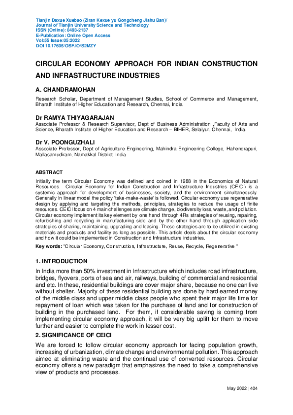 (PDF) CIRCULAR ECONOMY APPROACH FOR INDIAN CONSTRUCTION AND ...