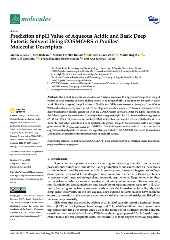 (PDF) Prediction of pH Value of Aqueous Acidic and Basic Deep Eutectic ...