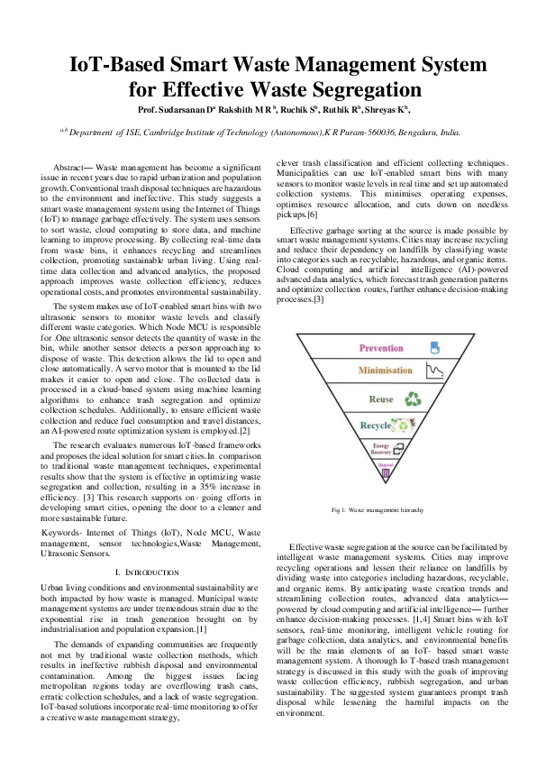 (PDF) IoT-Based Smart Waste Management System for Effective Waste ...