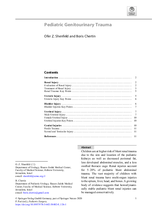 (PDF) Pediatric Genitourinary Trauma