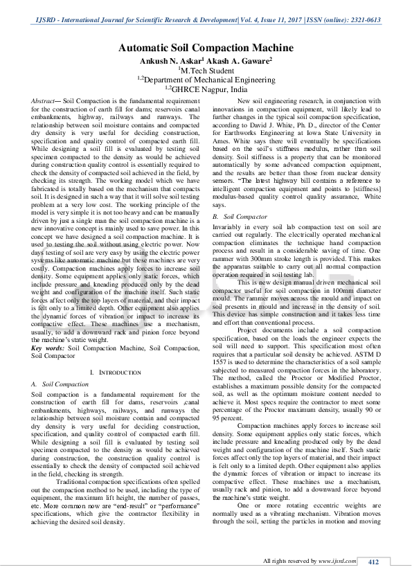 (PDF) Automatic Soil Compaction Machine