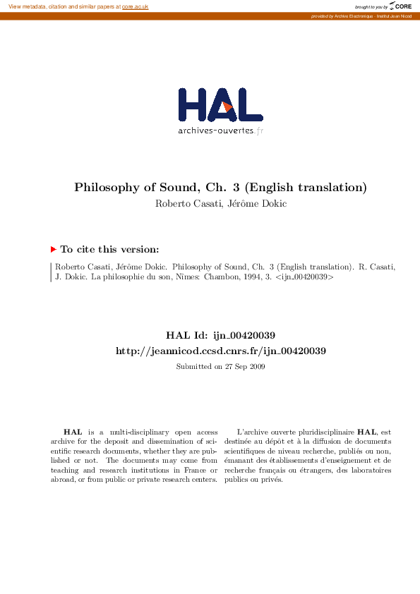 (PDF) Philosophy of Sound, Ch. 3 (English translation)