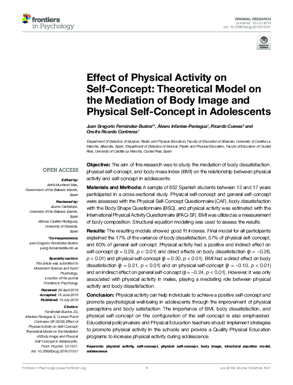 (PDF) Effect of Physical Activity on Self-Concept: Theoretical Model on ...