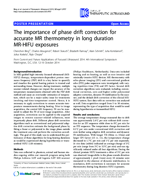 (PDF) The importance of phase drift correction for accurate MR ...