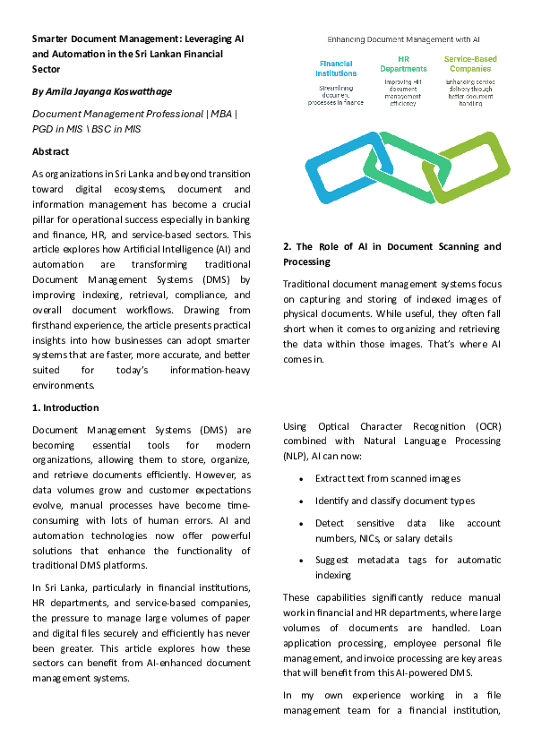 (PDF) Smarter Document Management: Leveraging AI and Automation in the Sri Lankan Financial Sector