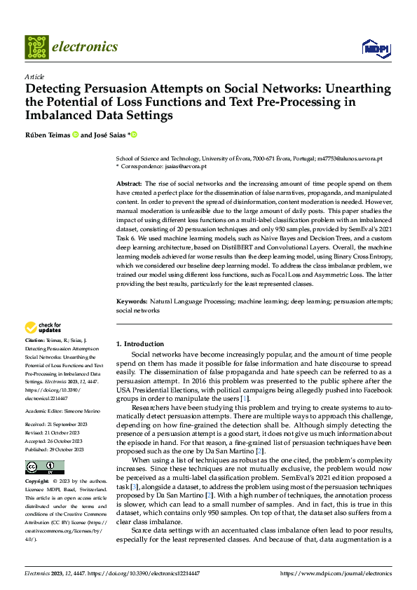 (PDF) Detecting Persuasion Attempts on Social Networks: Unearthing the ...