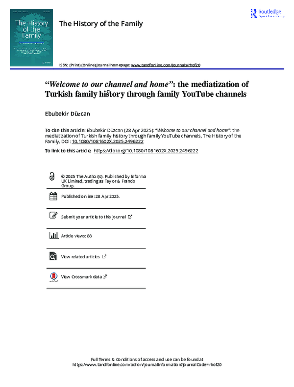 (PDF) "Welcome to our channel and home": the mediatization of Turkish ...