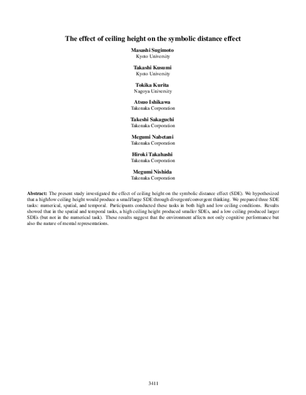 (PDF) The effect of ceiling height on the symbolic distance effect