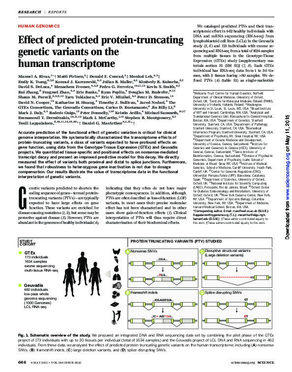 (PDF) Effect of predicted protein-truncating genetic variants on the ...