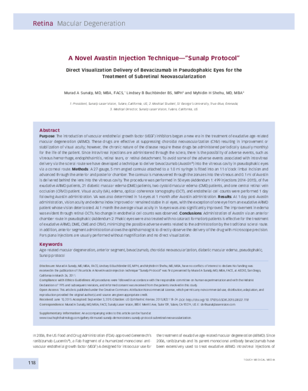 (PDF) A Novel Avastin Injection Technique—“Sunalp Protocol”