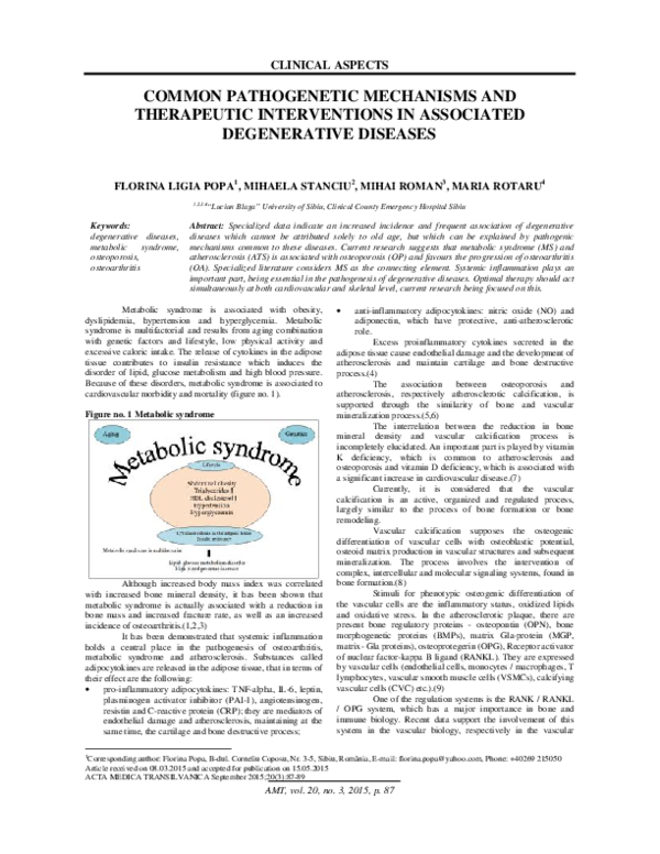 (PDF) Common Pathogenetic Mechanisms and Therapeutic Interventions in ...