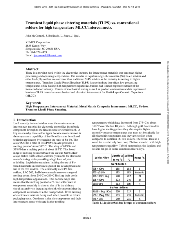 (PDF) Transient liquid phase sintering materials (TLPS) vs ...