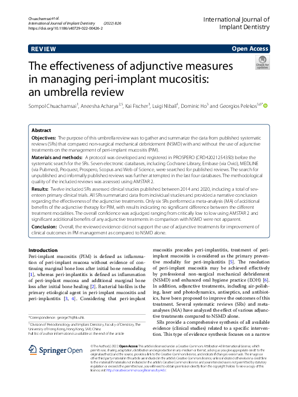 (PDF) The effectiveness of adjunctive measures in managing peri-implant ...