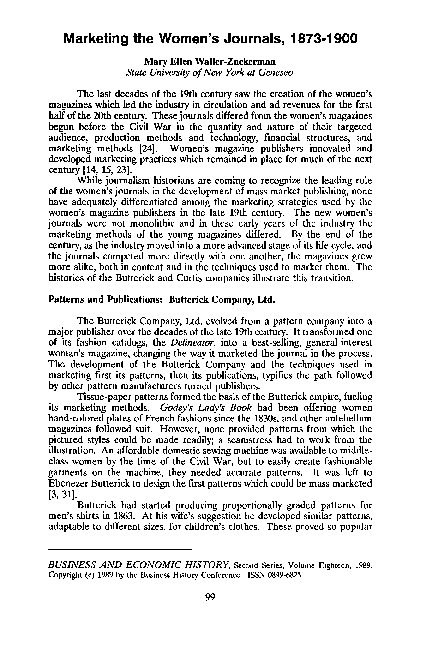 (PDF) Marketing the Women's Journals, 1873-1900