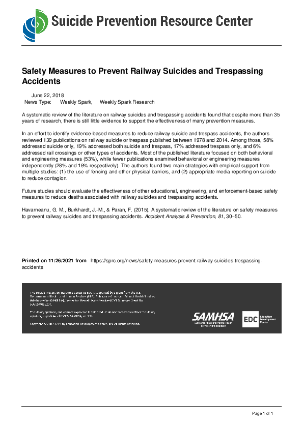 (PDF) A systematic review of the literature on safety measures to ...