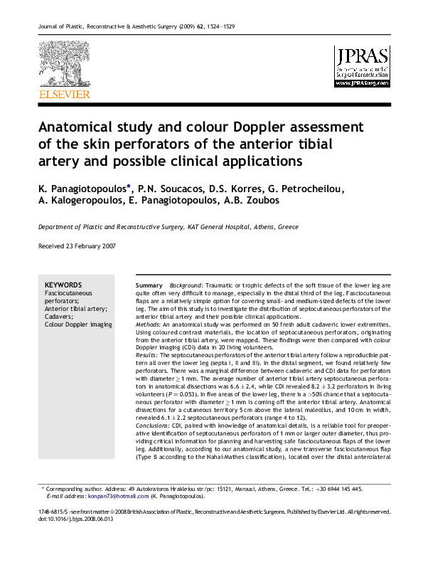 (PDF) Anatomical study and colour Doppler assessment of the skin ...