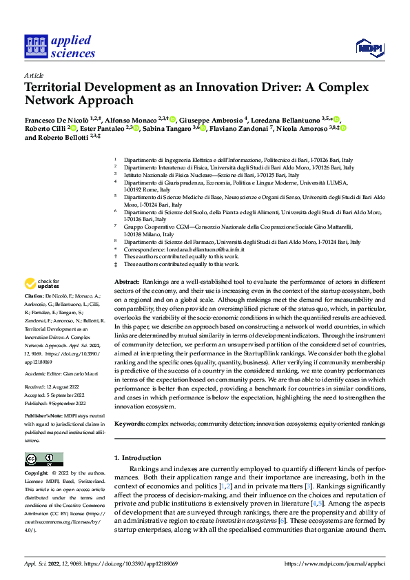 (PDF) Territorial Development as an Innovation Driver: A Complex Network Approach