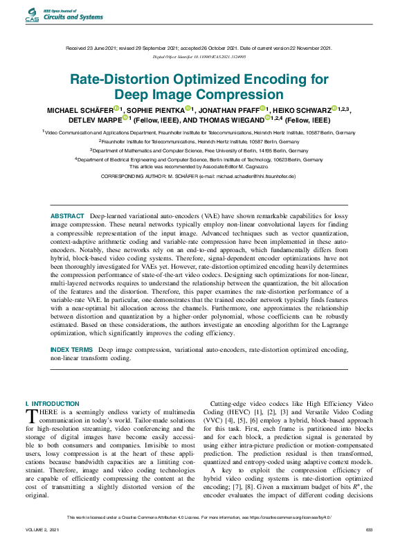 (PDF) Rate-Distortion Optimized Encoding for Deep Image Compression