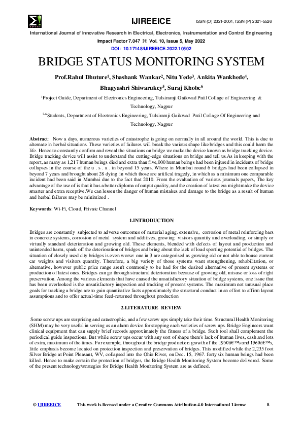 (PDF) Bridge Status Monitoring System