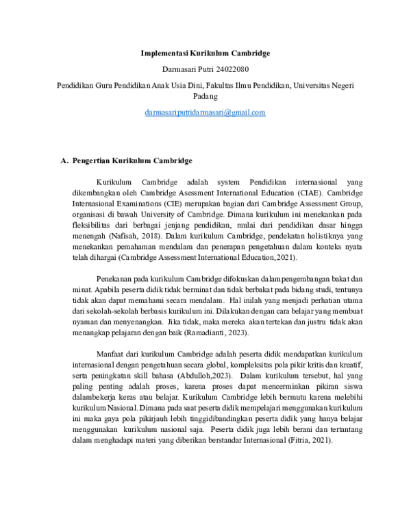 (PDF) Implementasi Kurikulum Cambridge