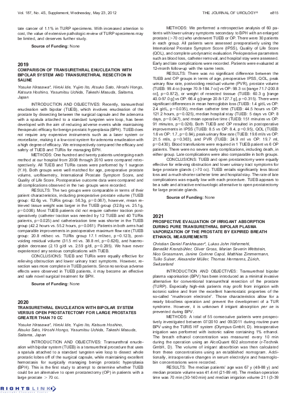 (PDF) 2019 Comparison of Transurethral Enucleation with Bipolar System ...