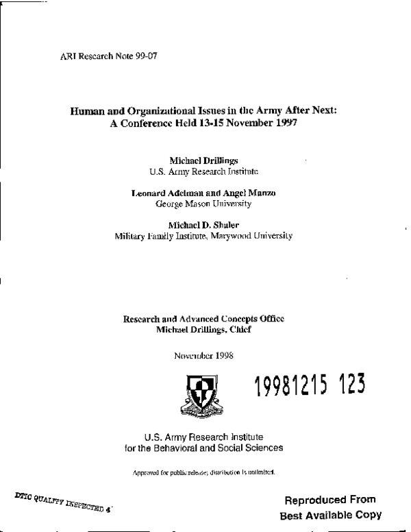 (PDF) 2. REPORT TYPE Final 4. TITLE AND SUBTITLE Human and ...
