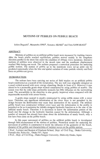 (PDF) Motions of Pebbles on Pebble Beach