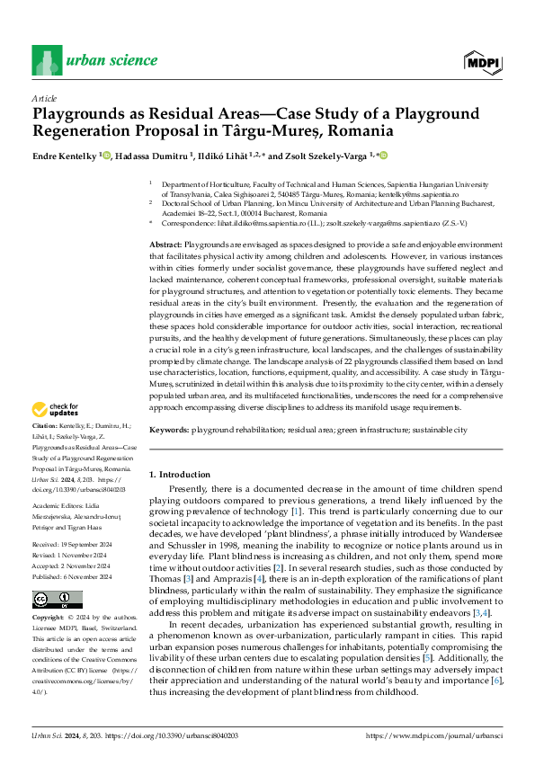 (PDF) Playgrounds as Residual Areas-Case Study of a Playground Regeneration Proposal in Târgu ...