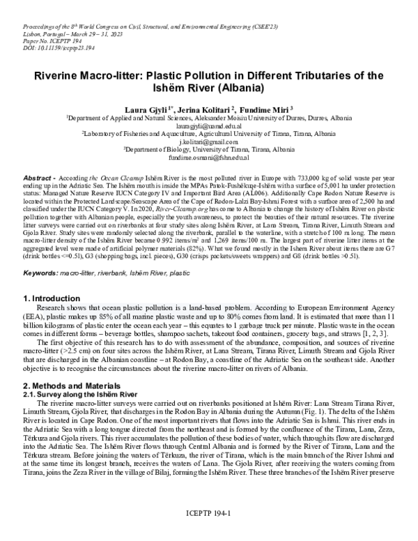 (PDF) Riverine Macro-litter: Plastic Pollution in Different Tributaries ...