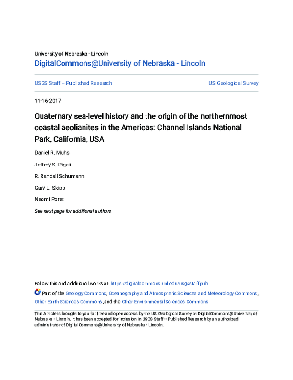 (PDF) Quaternary sea-level history and the origin of the northernmost ...