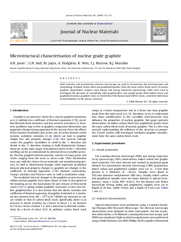 (PDF) Microstructural Characterisation of Nuclear Grade Graphite using ...