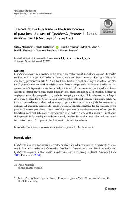 (PDF) The role of live fish trade in the translocation of parasites ...