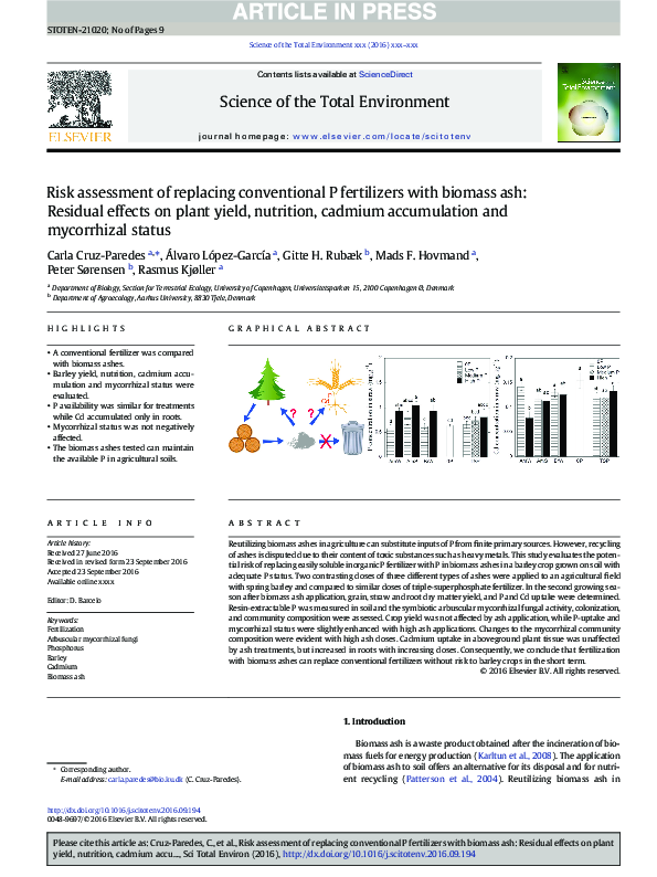 (PDF) Risk assessment of replacing conventional P fertilizers with ...