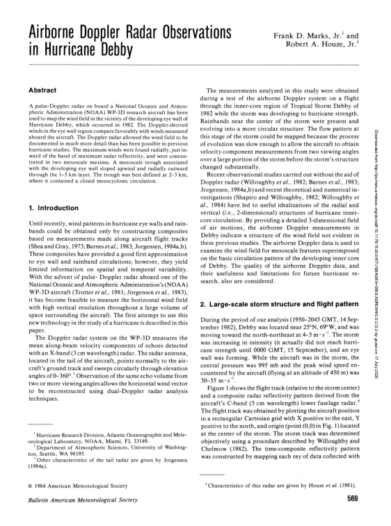 (PDF) Airborne Doppler Radar Observations in Hurricane Debby