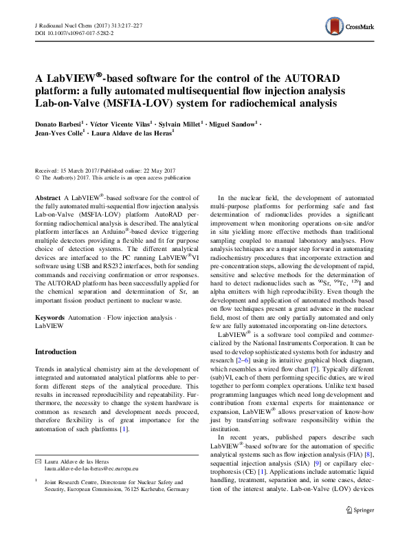 (PDF) A LabVIEW®-based software for the control of the AUTORAD platform: a fully automated ...