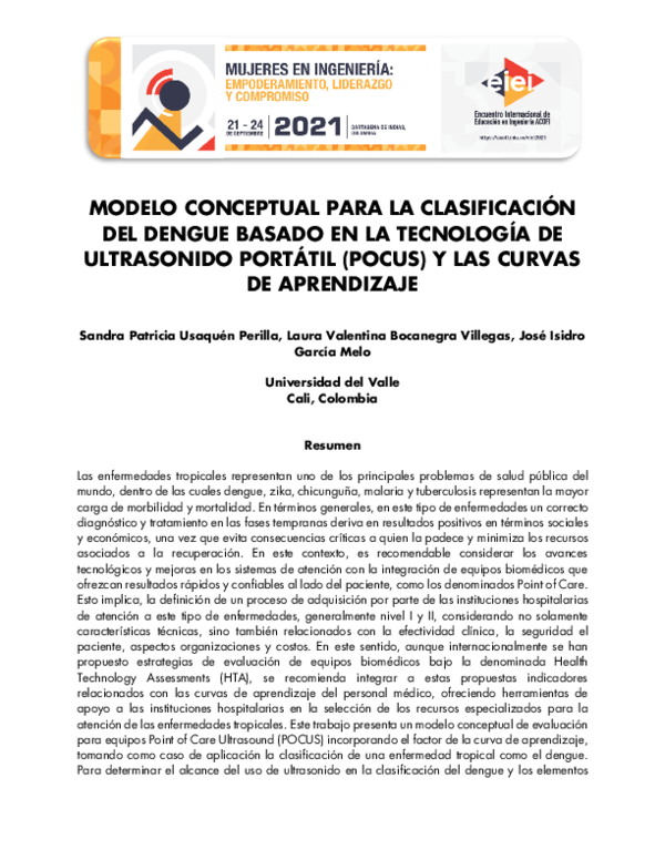 (PDF) Modelo Conceptual Para La Clasificación Del Dengue Basado en La ...