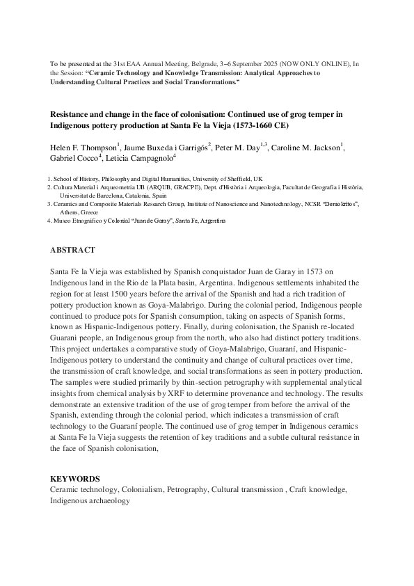 (PDF) 2025 Helen F. THOMPSON, Jaume Buxeda i Garrigós, Peter M. Day ...