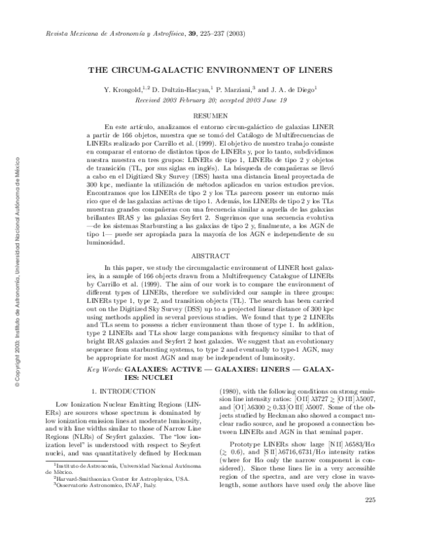 (PDF) The Circum-Galactic Environment of LINERs