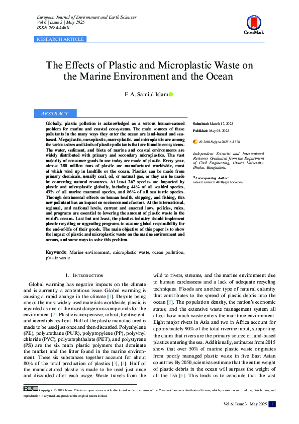 (PDF) The Effects of Plastic and Microplastic Waste on the Marine ...