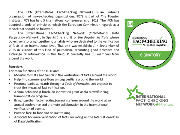(PDF) IFCN International Fact Checking Network