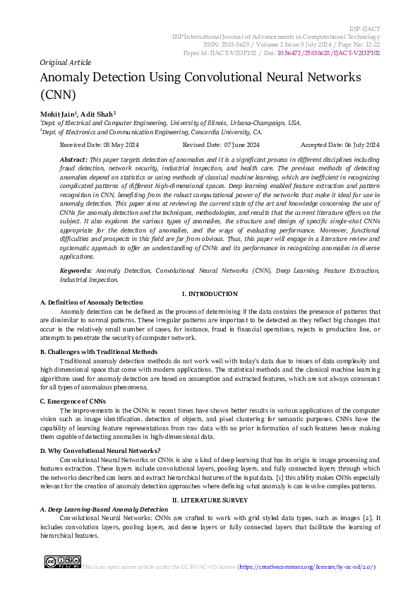 (PDF) Anomaly Detection Using Convolutional Neural Networks (CNN