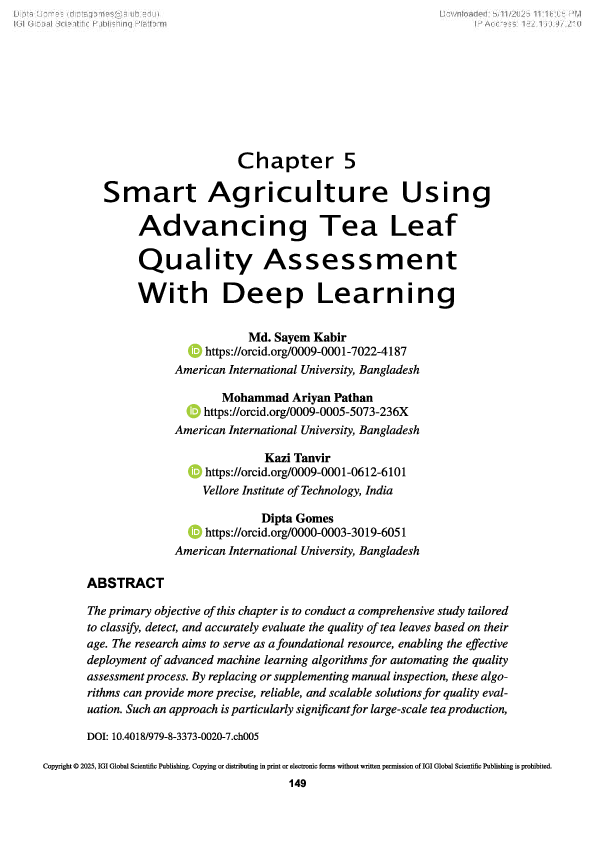(PDF) Smart Agriculture Using Advancing Tea Leaf Quality Assessment ...