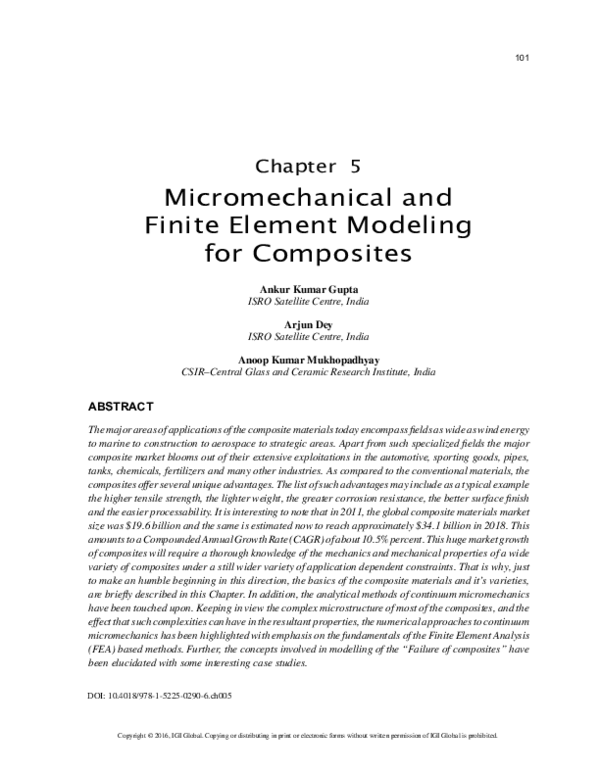 (PDF) Micromechanical and Finite Element Modeling for Composites